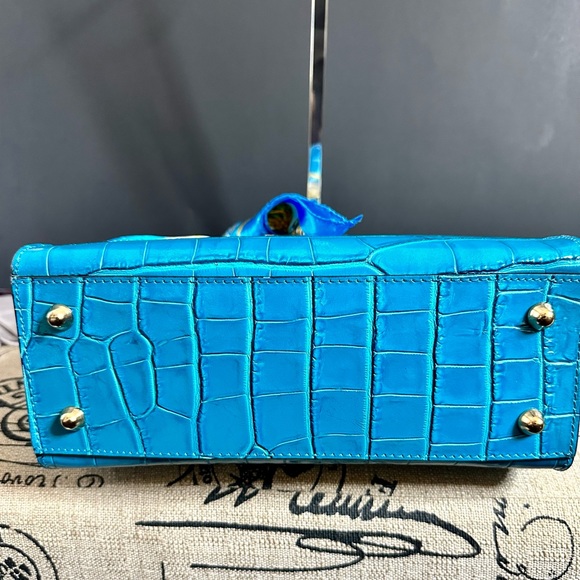 German Fuentes | Bags | Italian Leather Croco Embossed Bag Handbag With ...